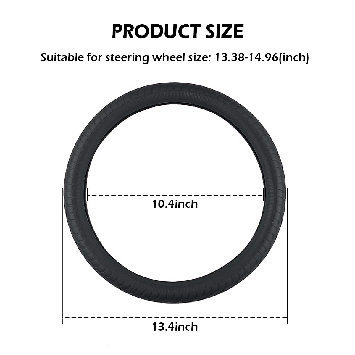 Silicone Steering Wheel Cover丨Non-Slip Elastic Wheel Cover for Car with Tire Texture Ensuring Safe Driving丨Cool Car Accessories Fits Car Truck SUV (Black)