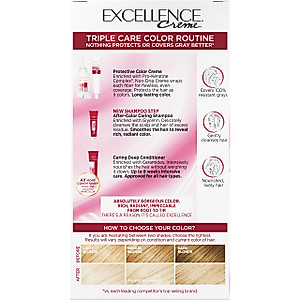L'Oreal Paris Excellence Creme Permanent Triple Care Hair Color, 10 Lightest Ultimate Blonde, Gray Coverage For Up to 8 Weeks, All Hair Types, Pack of 1
