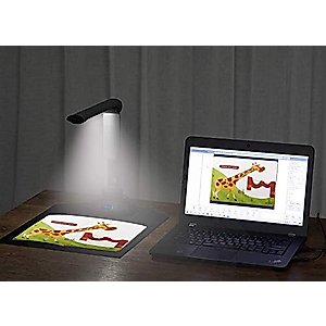 Document Camera for Teachers, Portable USB Visualiser A4 8MP with Auto-Focus and LED Supplemental Light. Excellent for Distance Education Web Classroom Library and Office Conferencing