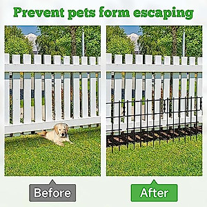 Animal Barrier Dog Fence Outdoor - 10 Pack No Dig Fence for Dogs Rabbit Pet Outside Use, Garden Fence Animal Barrier Fence, Metal Fencing Panel, 17 in(H) X 10.83 Ft(L)