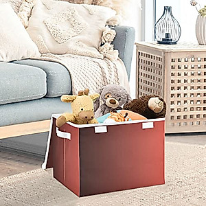 innewgogo Black Red Gradient Storage Bins with Lids for Organizing Foldable Storage Box With Lid with Handles Oxford Cloth Storage Cube Box for Toys