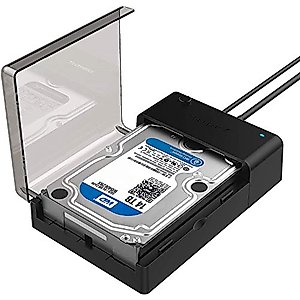 SABRENT USB 3.0 to SATA External Hard Drive Lay-Flat Docking Station for 2.5 or 3.5in HDD, SSD [Support UASP] (EC-DFLT)