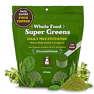 Natural Dog Company Dog Food Topper, Super Greens Dog Multivitamin Powder, Dog Vitamins and Supplements, Boost Immunity & Digestion, Dog Wellness Granules, Nutrient-Rich Food Topper for Dogs, 8 oz