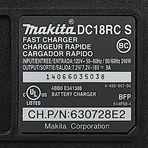 Makita DC18RC 7.2-18V Lithium Ion Battery Charger & (2) BL1830B 18V 3.0Ah Batteries
