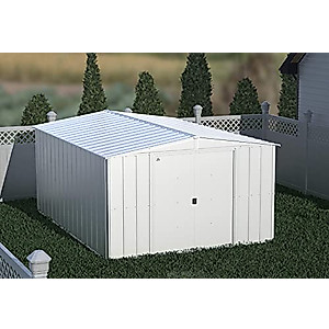 Arrow Classic Steel Storage Shed, 10x14, Flute Grey