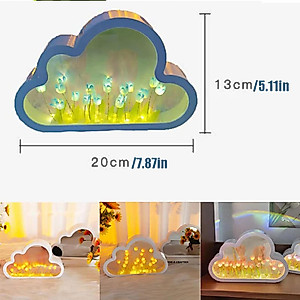Xebular Forever Cloud Mirror Tulips - Tulip Night Light, Cloud Mirror Tulip Night Lamp (Pink)