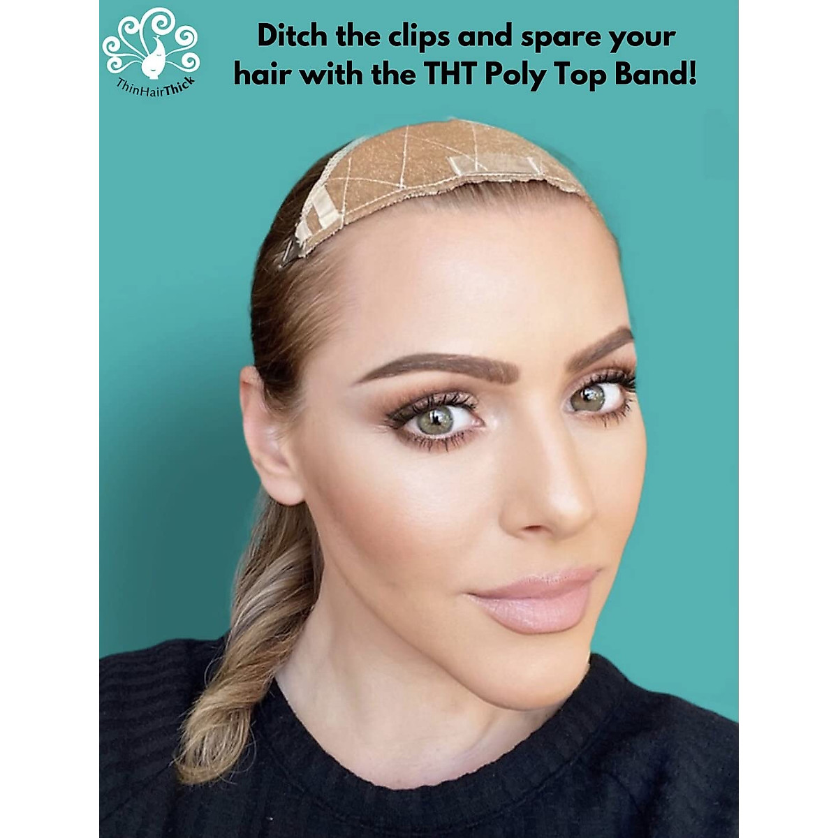 Thin Hair Thick Wig Grip, Topper Grip, Wig band for keeping wigs in place, Velvet Wig Grip, Wig band grip, Hair pieces and wiglets, Bonus stay-put tab included. Patent-pending Wig Top Grip.