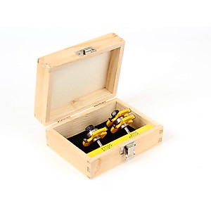 YONICO Tongue and Groove Router Bits Set Up to 3/4-Inch Stock 1/2" Cutting Depth 2 Bit Set 1/4-Inch Shank for Edge-to-Edge Hardwood Flooring, Paneling, Cabinet Door, Plywood Sheathing 15221q