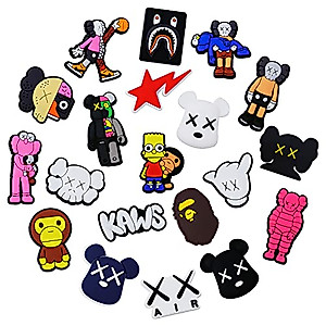 20PCS Anime Shoe Charms PVC Bear Charms for Croc Sandals Wristband Bracelet Decoration Charms Pins Party Favors for Kids Boys Girls Men Women Birthday Gifts, Party Supplies