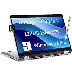 Dell Latitude 5330 2-in-1 Business Laptop (13.3" FHD Touchscreen, Intel 10-Core i5-1245U, 16GB RAM, 1TB SSD, Active Pen) Backlit Keyboard, Webcam, 2024 Latitude 5000, Wi-Fi 6E, Win 11 Pro, Gray