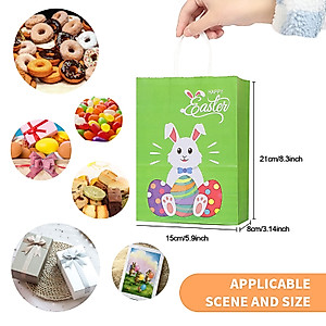 GonLei 16Piece Easter Gift Bag,Bulk Easter Gift Bags Small Size, Easter Paper Bag For Kids Egg Hunting Game Party Gift Wrapping,Easter Basket 4 Styles,Easter Party Supplies
