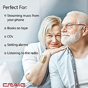 Craig CM427BT-SL 3-Piece Vertical CD Stereo Shelf System with AM/FM Radio, Bluetooth Wireless Technology & Remote Control in Silver | LED Display | Dual Alarm Clock with Snooze | AUX Port Compatible |