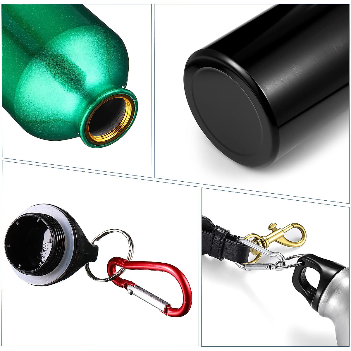 Potchen 18 Pcs Water Bottles Multipack Bulk 20 oz Metal Aluminum Reusable Lightweight Sport Valentine First Day of School Gifts Party Favor Leak Proof with Twist Cap Gym Hiking Bike Outdoor Travel