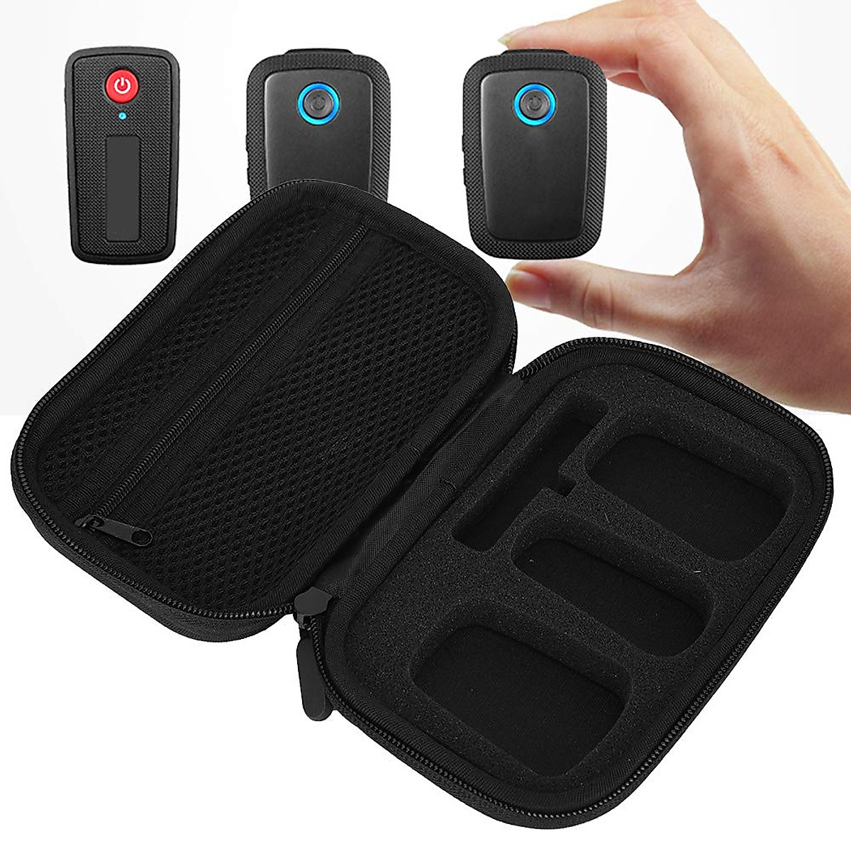 Akozon Microphone Storage Bag Hard Carrying Travel Case Portable Hard Protective Case Storage Bag for Blink 500 B2 Wireless Microphone Black for lavalier Carry case saramonic Blink 500 b2