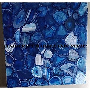 27" Inch Agate Square Table, Natural Agate Table, Square Coffee Table, Blue Agate Table, Square Agate Stone Table, Piece Of Conversation, Family Heir Loom