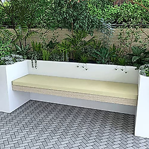 RULAER 30x14x2.5inch Bench Cushion for Indoor Outdoor Furniture Durable UV Resistant Lounge Patio Seat Pad Anti-Slip Garden Cushions (Beige Zippered for Easy Clean