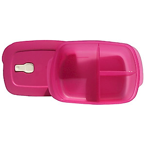 Tupperware Crystalwave 3 Piece Set Microwave Divided Dish Bowl and Mug Pink and Purple