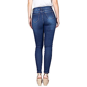 2LUV Women's Solid Stretchy 5 Pocket Skinny Jeans Denim, Denim Medium1 , 9