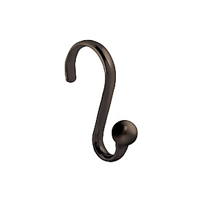 iDesign Metal Shower Curtain Hooks, The Axis Collection – Set of 12, Bronze