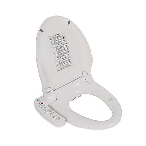 DNYSYSJ Smart Electric Bidet Toilet Seat for Most Elongated Adjustable Heated Seat Toilets with Control Panel, Stainless Steel Nozzle with Removable Nozzle Cap, Child Wash Function, Elongated