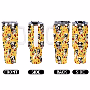 Labrador Retriever Dog Cherries 40 Oz Stainless Steel Cup Travel Tumbler with Handle and Straw Lightweight Coffee Mug for Home Office