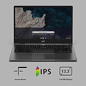 Acer Chromebook Spin 513 Convertible Laptop | Qualcomm Snapdragon 7c | 13.3" FHD IPS Touch Corning Gorilla Glass Display | 4GB LPDDR4X | 64GB eMMC | WiFi 5 | Backlit KB | Chrome OS | R841T-S4ZG, Gray