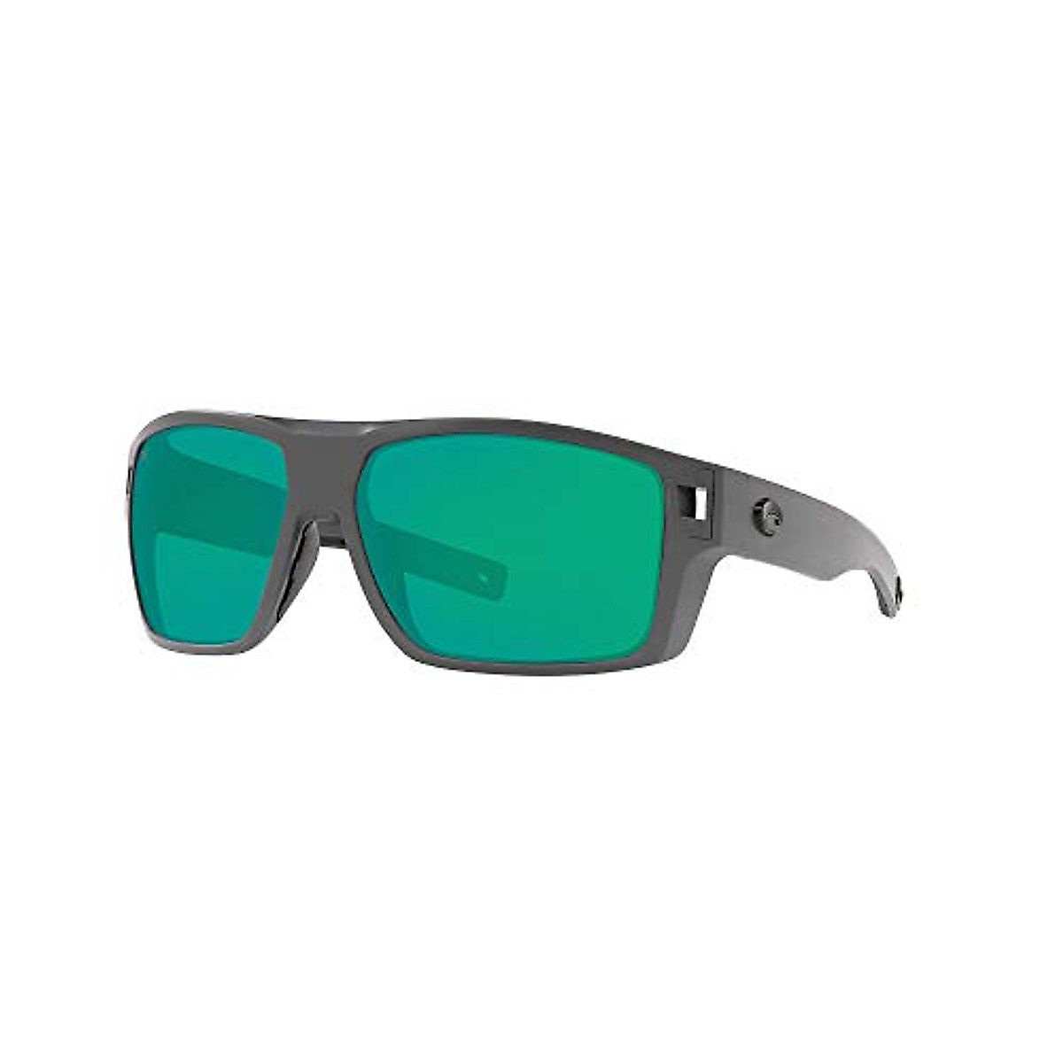 Costa Del Mar Men's Diego Polarized Rectangular Sunglasses, Matte Grey/Green Mirrored Polarized-580G, 62 mm