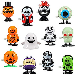 ThinkMax 12 Pcs Halloween Wind Up Toy Assortments for Halloween Party Favors Gift Bag Fillers, Halloween Games