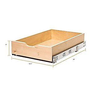 Knape & Vogt RS-WMUB-14-4-AS 5 in. H x 14.88 in. W 22 in. D Soft-Close Wood Drawer Box Pull Out Cabinet Organizer