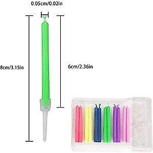 Birthday Cake Candles Happy Birthday Candles Fun Colorful Candles Holders Included
