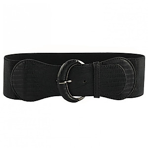 VOCHIC PU Leather Elastic Wide Belt for Women Ladies Dress Stretch Thick Waist Belts