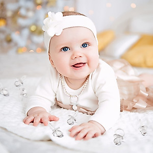 48 Pieces 2.5 Inch Acrylic Baby Pacifiers Baby Shower Favors Gender Reveal Party Decorations for DIY Baby Shower Birthday Party Favors (Clear)