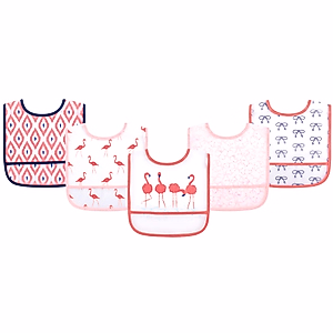 Yoga Sprout Waterproof Bibs, 5 Pack, Flamingo
