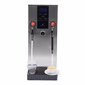 12L Commercial Milk Frother, 110V 2300W Espresso Coffee Steam Boiling Water Machine, LCD Screen Display Electric Milk Foam Machine, Suitable For Cafe/Bubble Tea Stores/Coffee Shops/Snack Stores