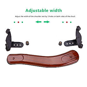 NANYI Violin Shoulder Rest for 4/4 and 3/4 with Collapsible and Height Adjustable Feet, Imitation wood grain.