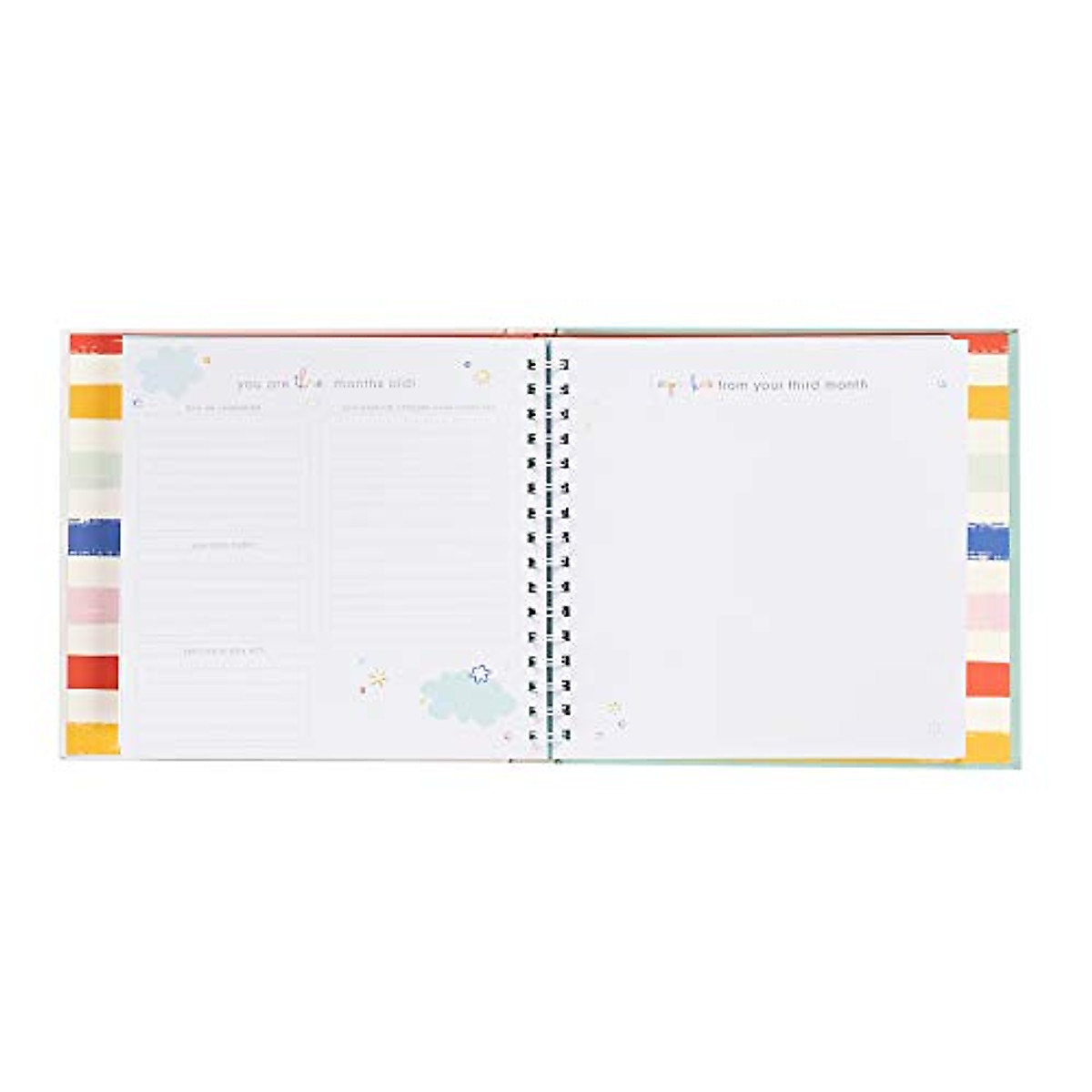 C.R. Gibson Rainbow ''A Book of Baby's Firsts'' Baby First Year Memory Book with Ink Pad, 36 Pages, 9.5'' x 9''