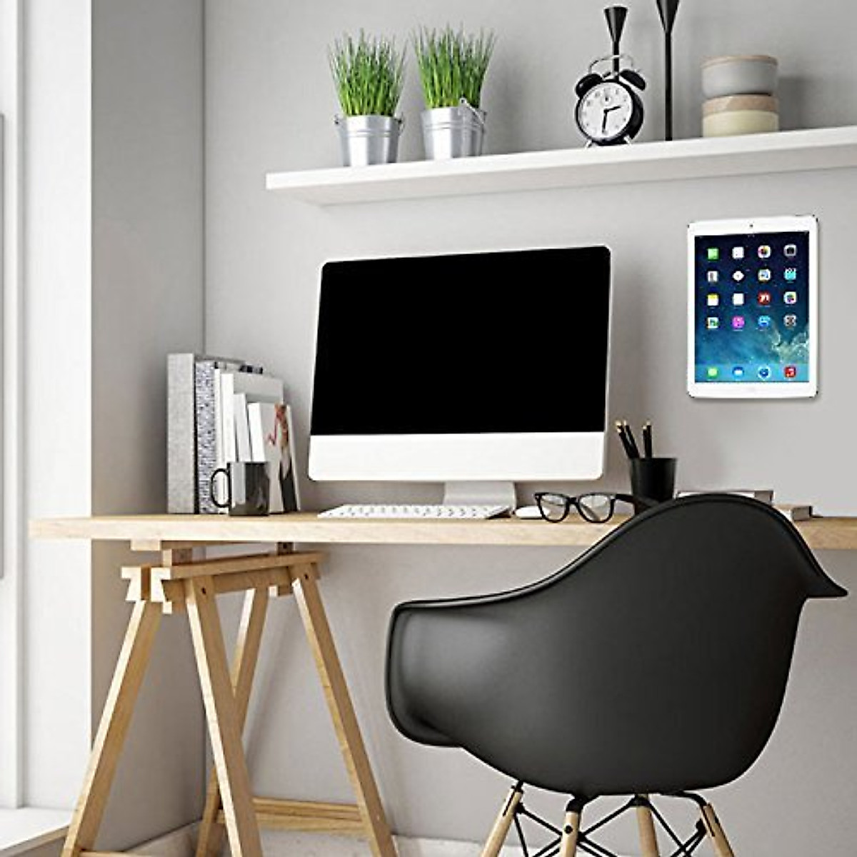 Magnetic Tablet Wall Mount for Public Displays, Fits for iPad, iPad Mini, iPad 2, 3, 4, iPad Air, iPad Air 2, Car Magnet Mount for iPhone 8 7+ 6S and All Cell Phones