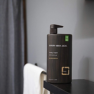 Every Man Jack Mens Sandalwood Body Wash for All Skin Types - Cleanse, Nourish, and Hydrate Your Skin with Naturally Derived Coconut and Glycerin - 2 Bottle