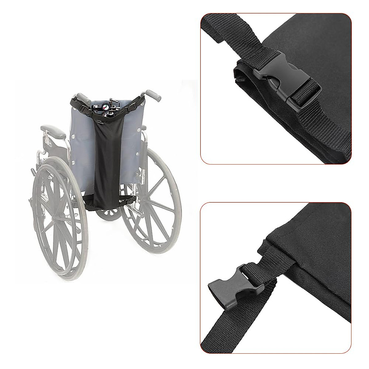 Oxygen Cylinder Bag, Oxygen Tank Holder, Oxygen Cylinder Holder Portable Transport Backpack with Buckles for Travel Carrier Home Rollator Scooter Easy Adjust Quick Release
