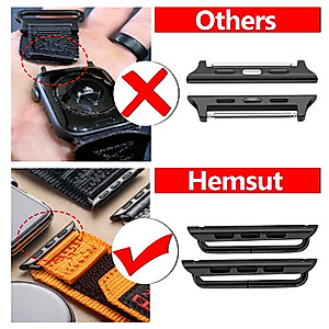 Hemsut Compatible With Apple Watch Band, Rugged Nylon Sports Strap With Woven Loop Design For iWatch 42mm/44mm/45mm 38mm/40mm/41mm, Tough Replacement Band For Series 7/6/5/4/3/2/1/SE Men Women