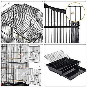 Yaheetech 41-inch Open Top Medium Parakeet Bird Cages for Parakeets Finches Canaries Lovebirds Small Quaker Parrots Cockatiels Budgie Green Cheek Conure Travel Pet Flight Bird Cage Birdcage