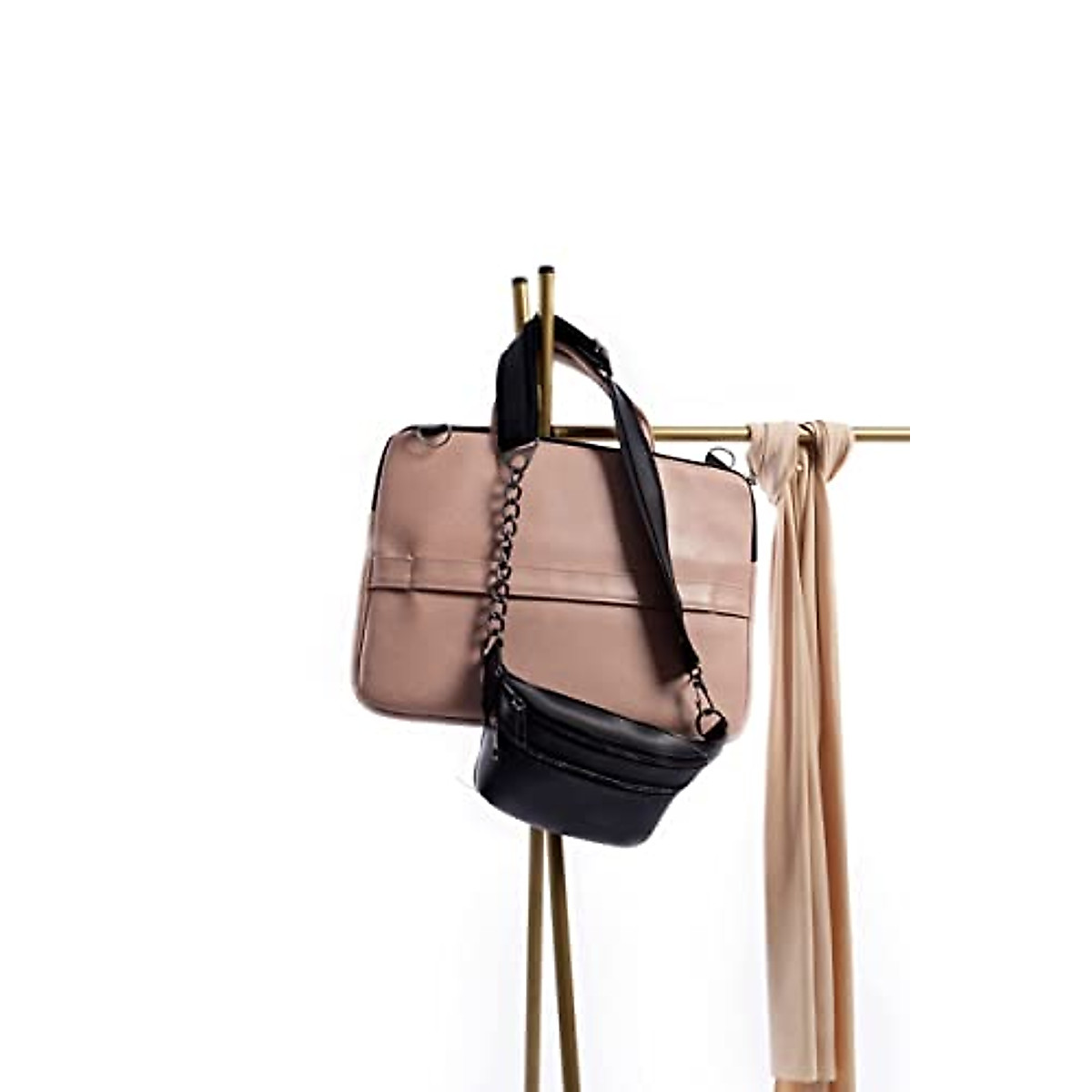 British Style Sturdy Clothes Rack Garment Rack Metal Clothes Rack,Industrial Clothing Rack,Heavy Duty Clothes Rack,Portable Clothing Rack Hanging Clothes Rack for Small Spaces and Rooms Gold,Black,White (Gold)