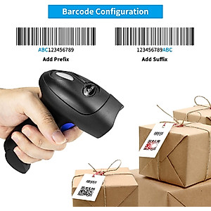 NetumScan Bluetooth Barcode Scanner with Stand, 3-in-1 Handheld Automatic 1D Barcode Reader CCD Bar Code Scanner for Computer, Tablet, iPhone, iPad, Android (Bluetooth)