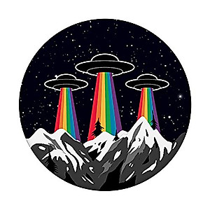 Alien Rainbow UFO Galaxy Birthday Christmas Gift PopSockets PopGrip: Swappable Grip for Phones & Tablets