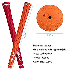 KINGRASP Golf Grips, Standard/Mid Size 5 Colors for Choice, Rubber Golf Club Grips Golf Grips Kit (blue, midesize)