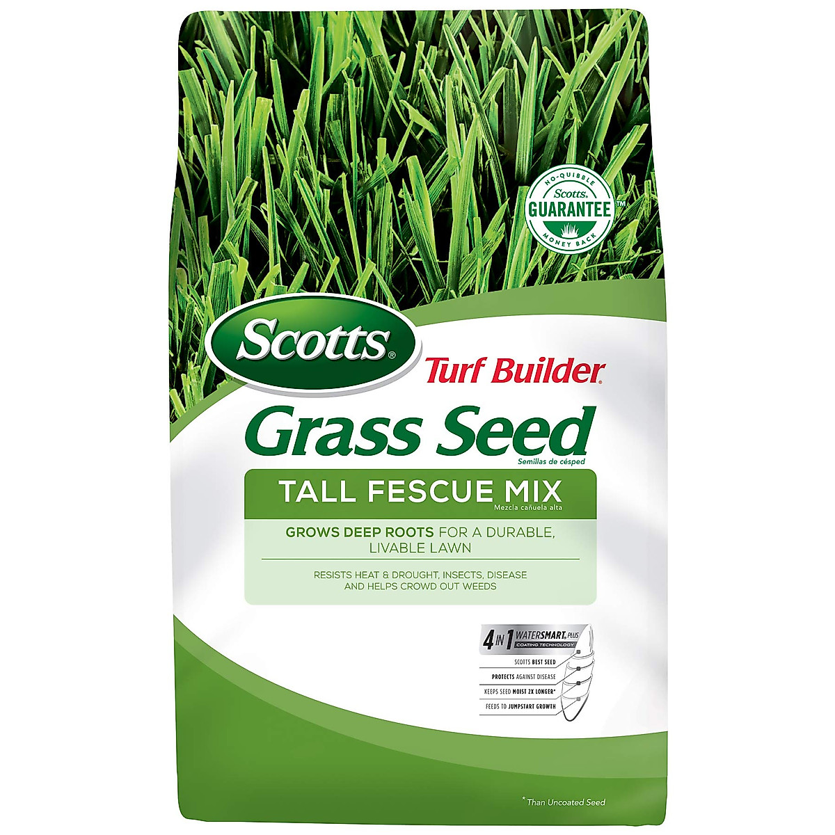 Scotts Turf Builder Grass Seed Tall Fescue Mix Grows Deep Roots for a Durable, Livable Lawn Resistant to Heat, Drought, 3lb.