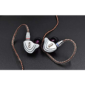 CCA C10 Hybrid in-Ear Earphones, 4BA+1DD HiFi Stereo Deep Bass Noise Isolating Sport IEM Wired Earbuds/Headphones, Stage/Studio in Ear Monitor with Detachable Cable 2Pin 0.75mm (with Mic, Purple)