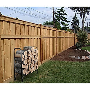 Home-Complete Firewood Storage Rack- Steel Wood Pile Holder for Stacking Cut Logs for Indoor/Outdoor Use, Fireplaces, Firepits, Backyard (4 Ft)