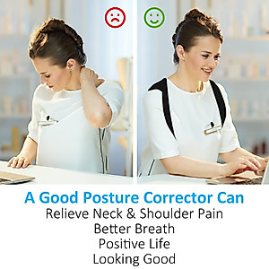 Comezy Posture Corrector for Women & Men, Breathable Back Brace Posture, Adjustable and Comfy Upper Back Support Straightener, Pain Relief for Neck, Shoulder, Spine, Back and Clavicle(Small/Medium