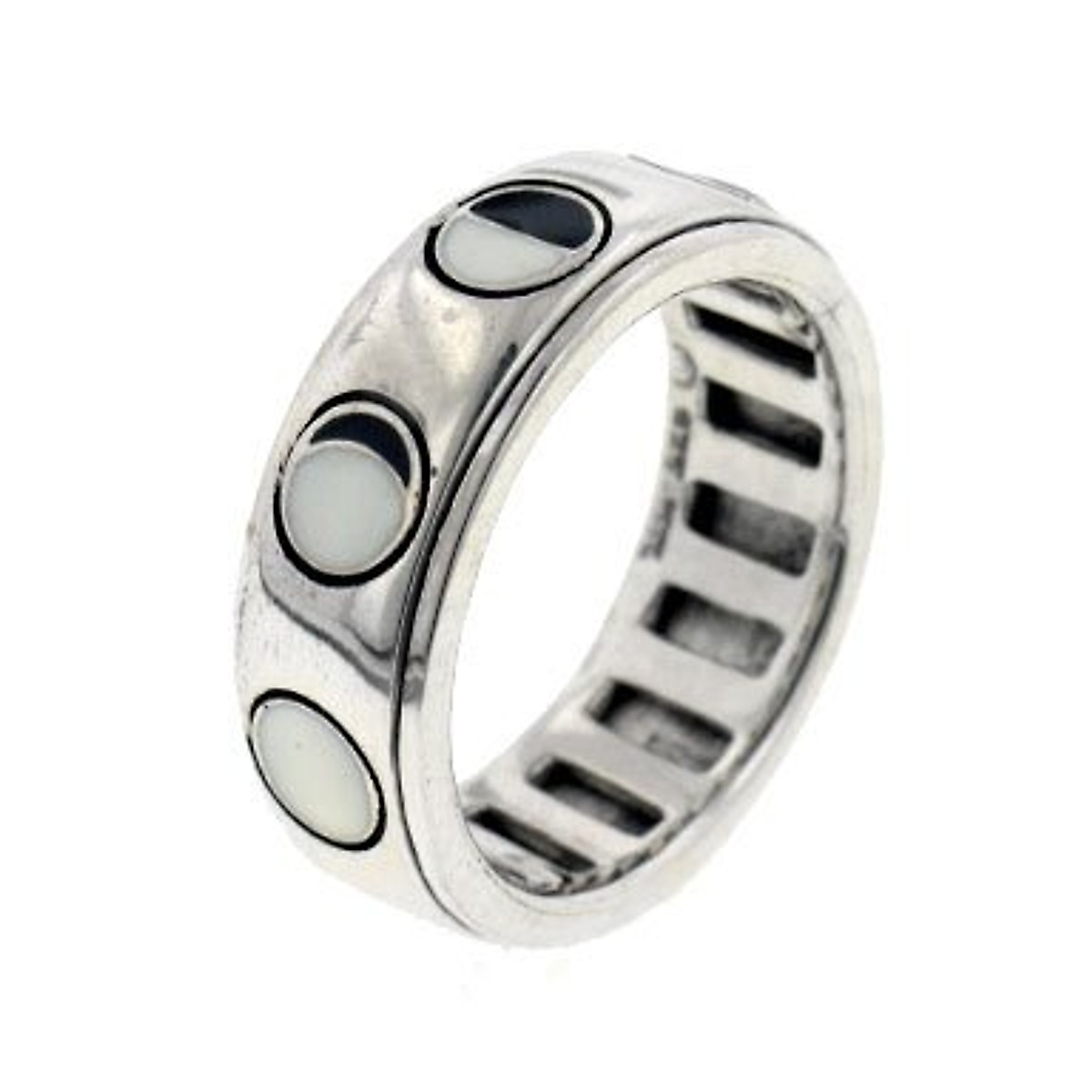 Sterling Silver Lunar Phases of the Moon Spinning Spin Band Ring Size 15(Sizes 4,5,6,7,8,9,10,11,12,13,14,15)